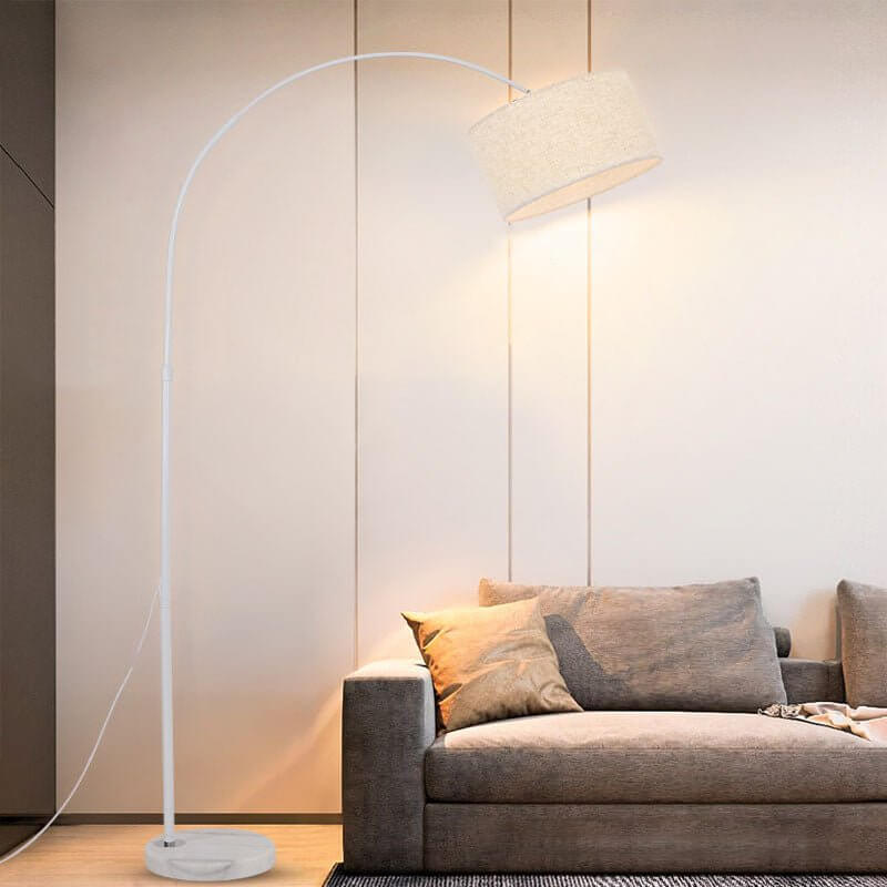 Marble Base and Shaded Adjustable Arc Floor Lamp - Dazuma