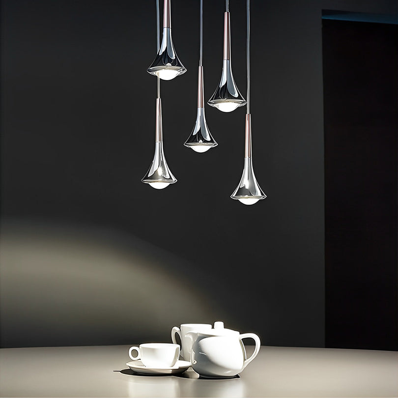 Contemporary Mini Pendant Lights Chrome Teardrop Lamp – Dazuma
