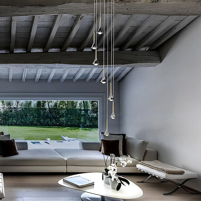 Contemporary Mini Pendant Lights Chrome Teardrop Lamp – Dazuma