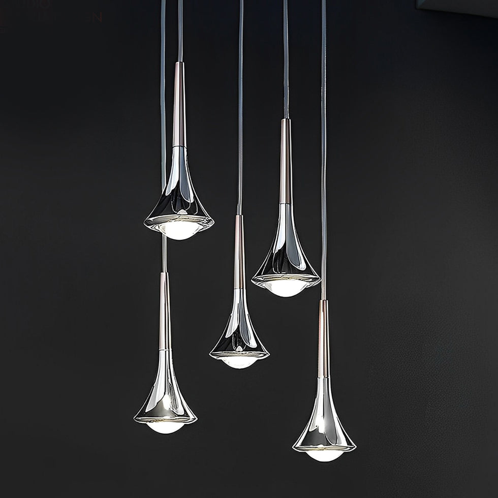 Contemporary Mini Pendant Lights Chrome Teardrop Lamp – Dazuma