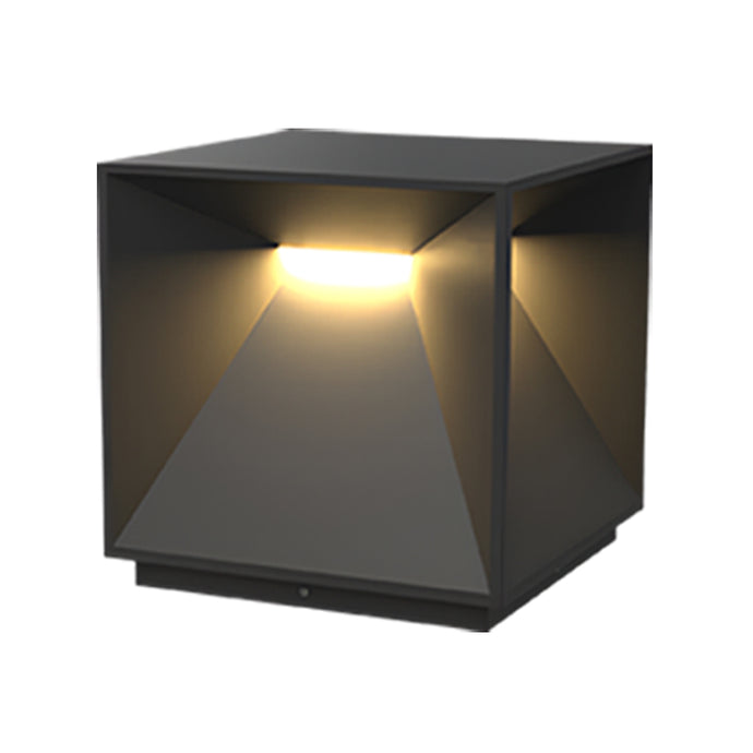 Garden Pillar Lights Outdoor Black Cube Pier Mount Lamp – Dazuma