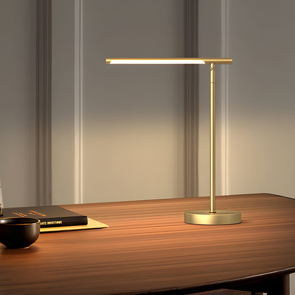 Copper Linear Brass LED Desk Lamp with Adjustable Angle for Home Office ...