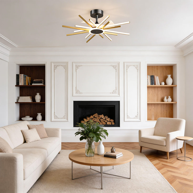 Creative Ceiling Fan Light - Modern Starburst Fandelier – Dazuma