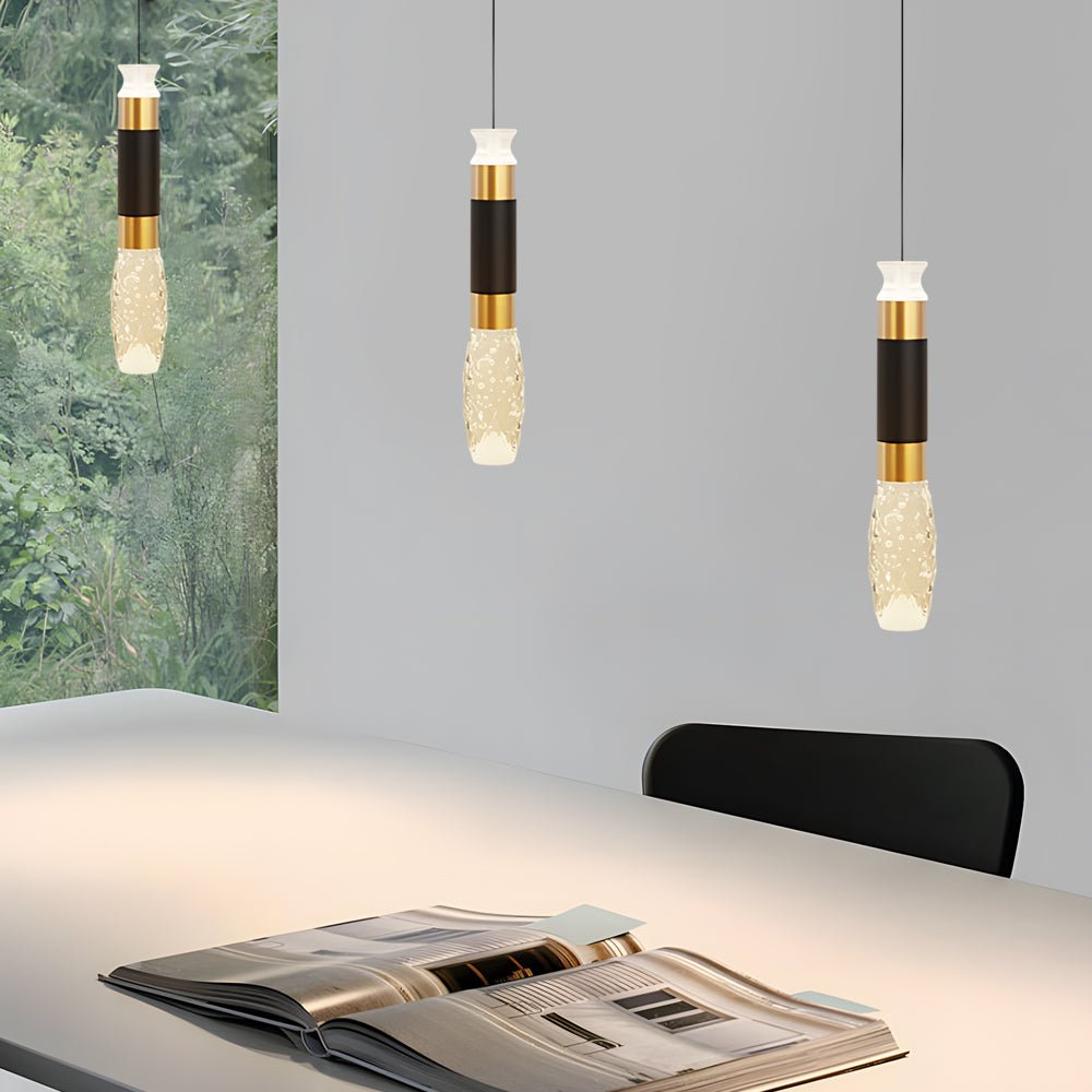 Elongated Cylindrical Aluminum 3 Step Dimming Modern LED Pendant Lights ...