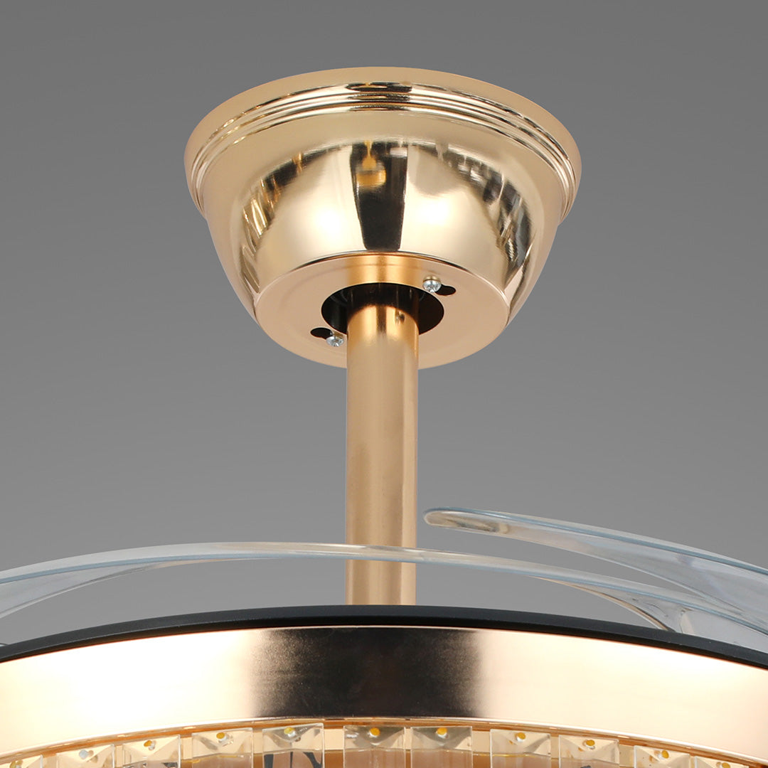 Crystal Ceiling Fans with Lights European Retractable Blade – Dazuma
