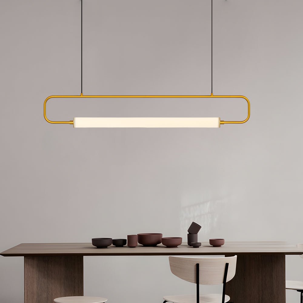 Contemporary Minimalist Black/Gold LED Bar Light Pendant Light - Dazuma