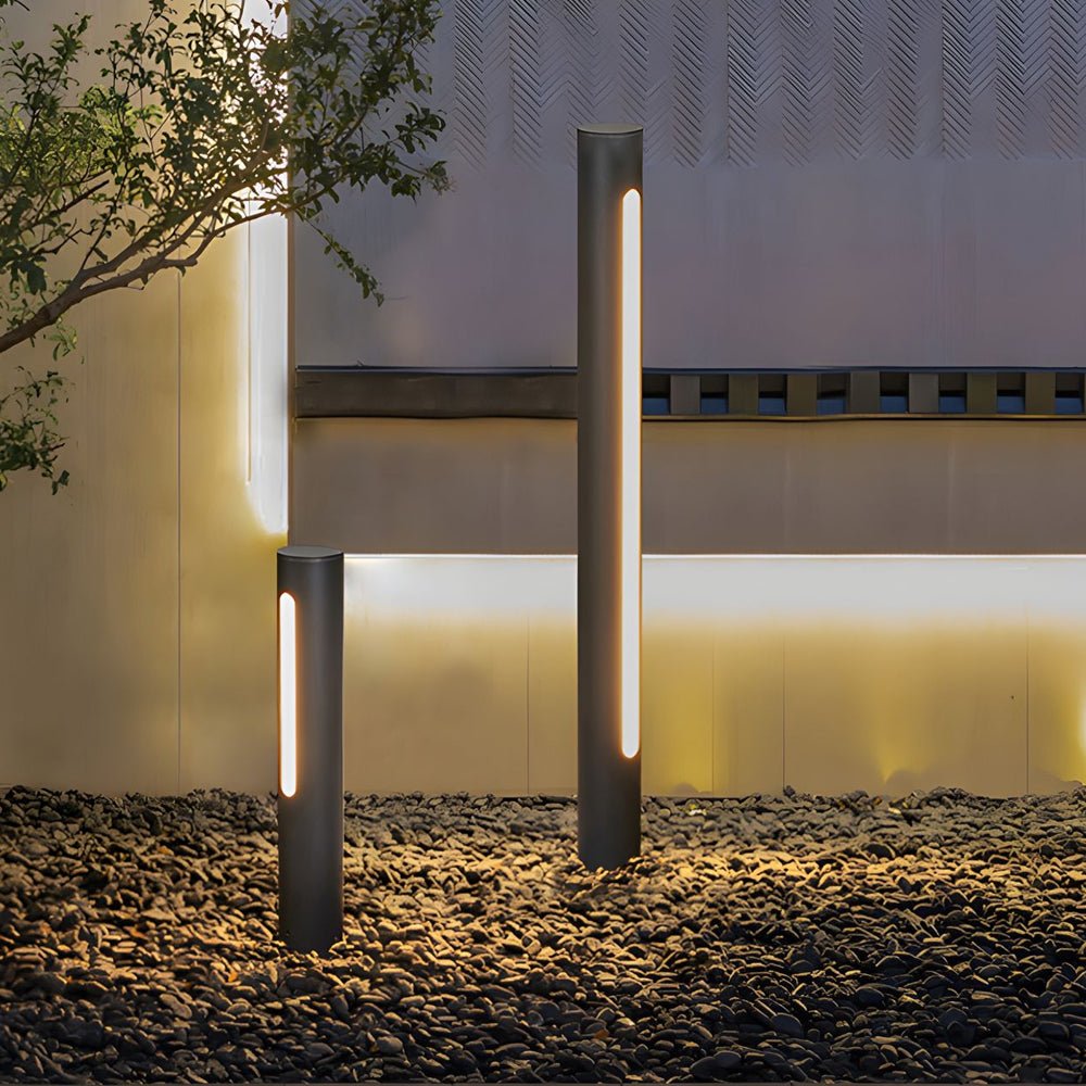 Black Matte LED Cylinder Outdoor Pathway Light - 15.8''/29.5'' H - Dazuma