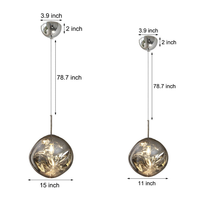 Melt LED Pendant Light Modern Silver Hanging Fixture – Dazuma