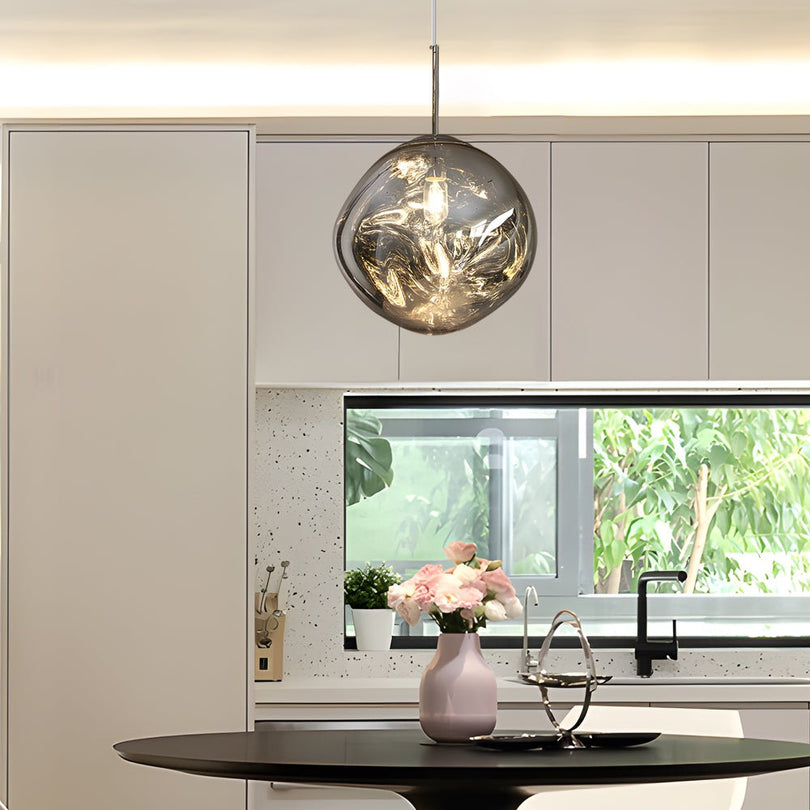 Melt LED Pendant Light Modern Silver Hanging Fixture – Dazuma