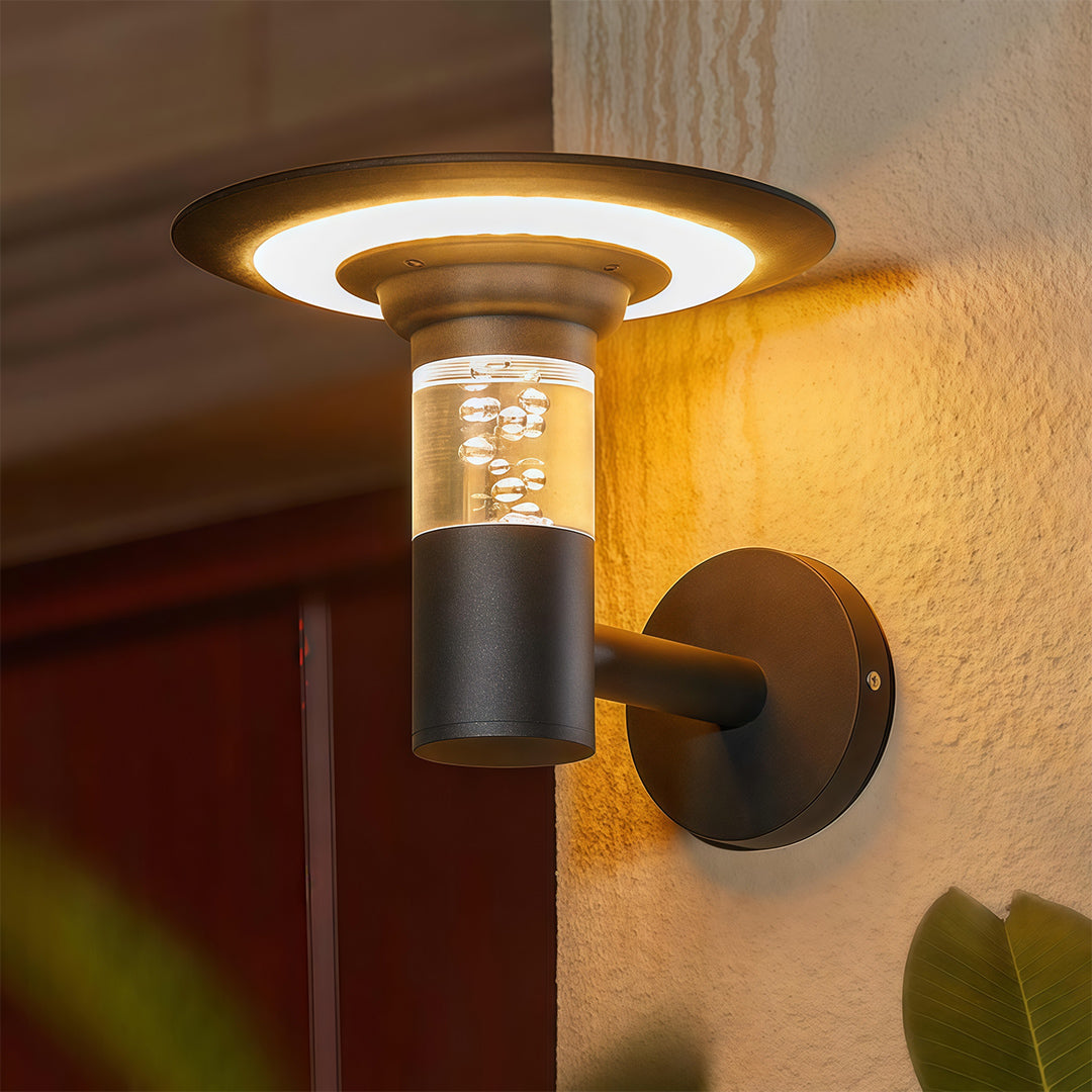 Solar Outdoor Wall Lighting with Bubble Cylinder – Dazuma