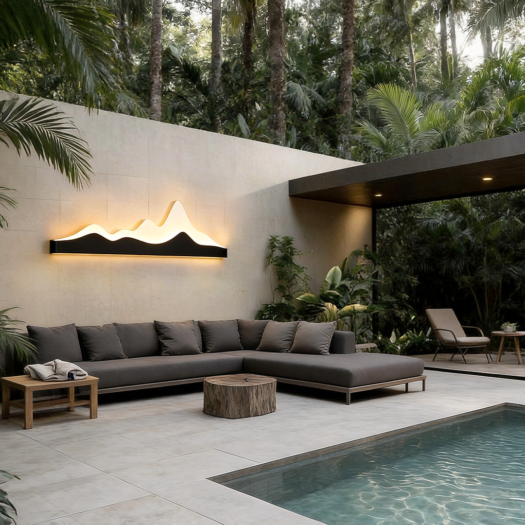 Mountain LED Wall Light Asian Landscape Outdoor Decor – Dazuma