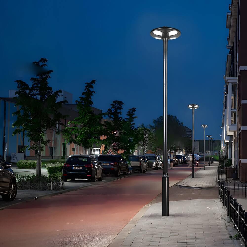 Outdoor Black LED Solar Lamp Post Street Light - Dazuma