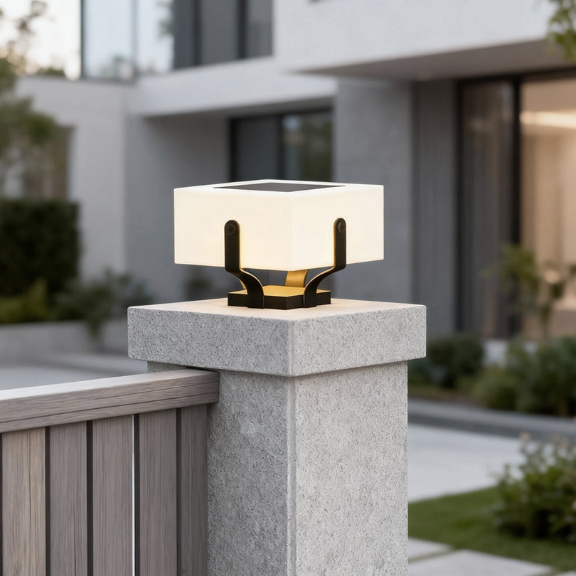 Outdoor Brick Pillar Lights - Modern Solar Pier Lamp – Dazuma