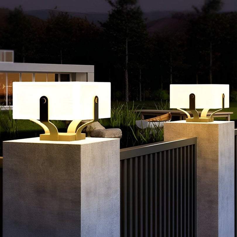 Outdoor Brick Pillar Lights - Modern Solar Pier Lamp – Dazuma