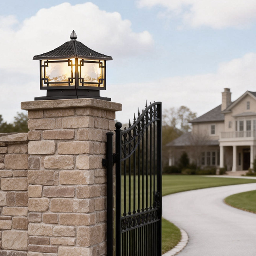 Outdoor Garden Pillar Lights Pagoda | Solar Pillar Lights – Dazuma