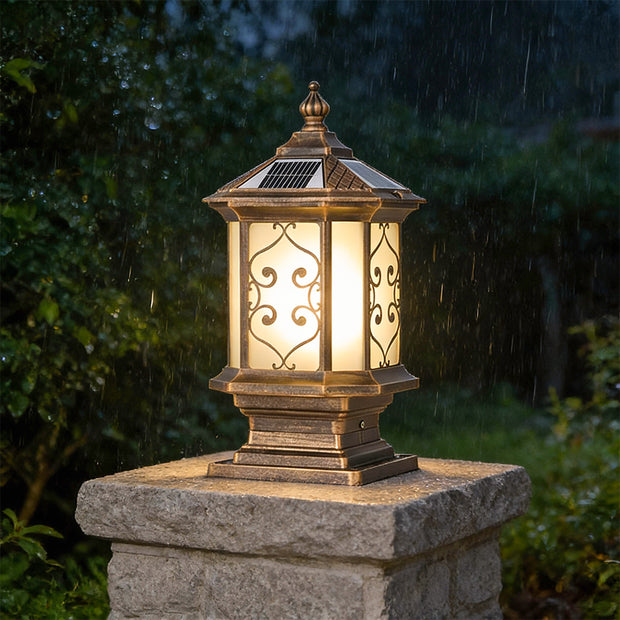 Outdoor Gate Pillar Lights Pagoda Solar Courtyard Lights – Dazuma