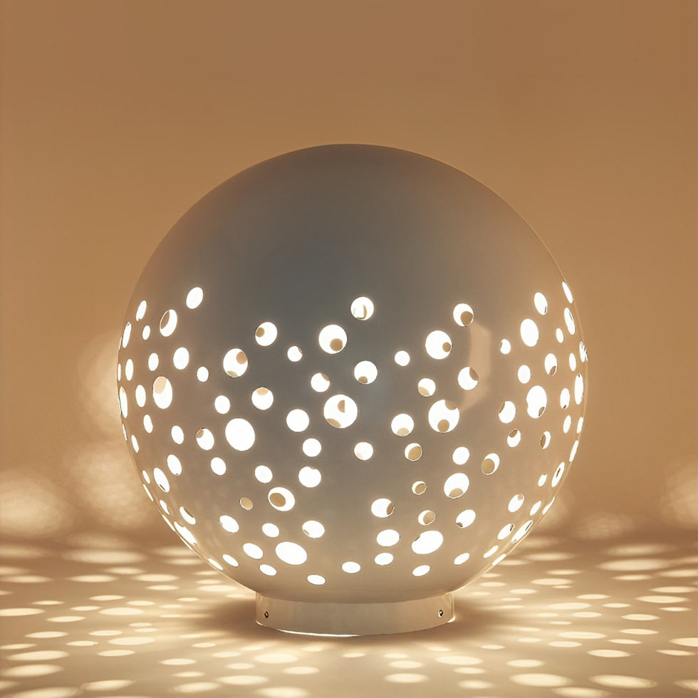 Outdoor Sphere Light - Modern White Globe Floor Lamp – Dazuma