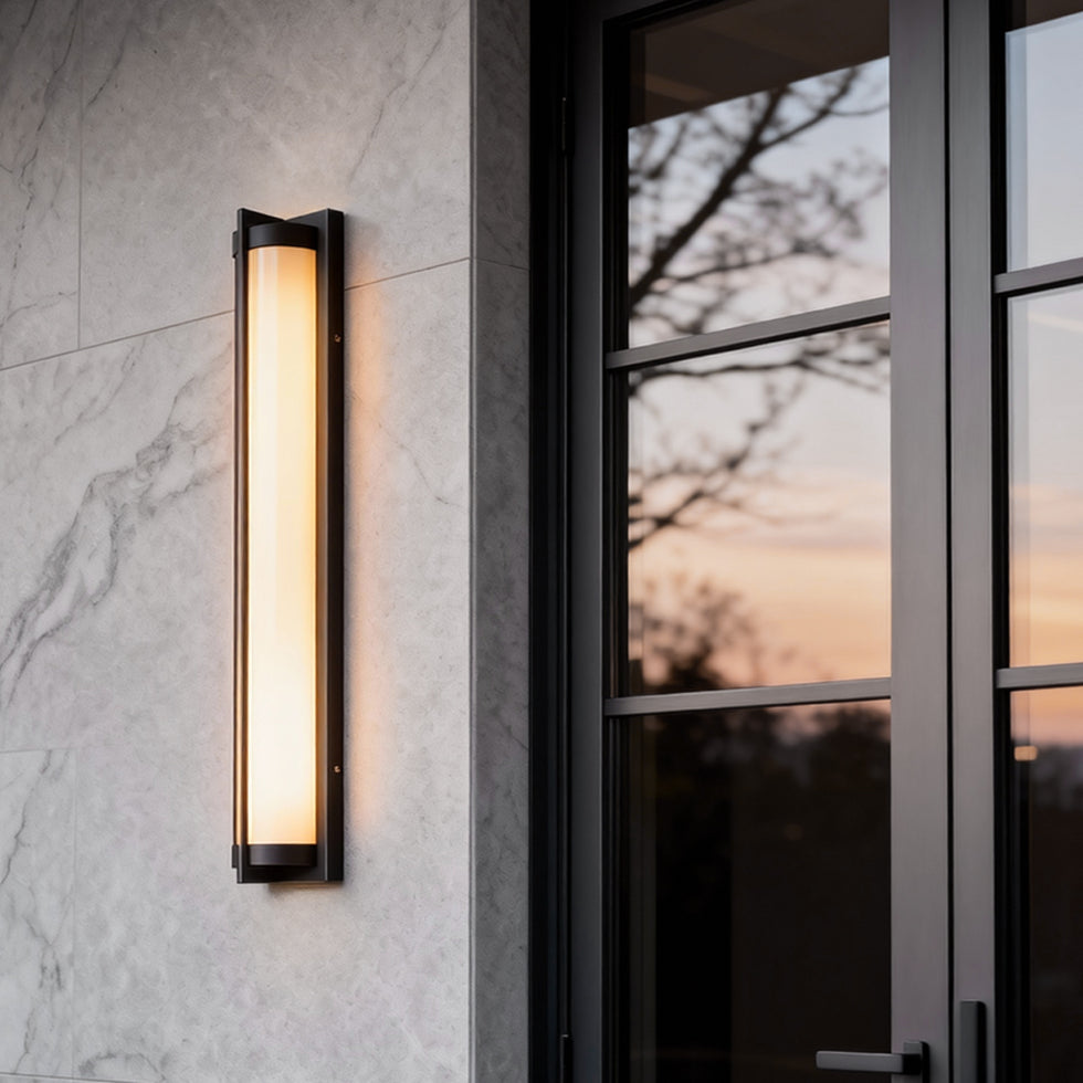 Outdoor Wall Sconces Black - Tall Vertical Linear Bar – Dazuma