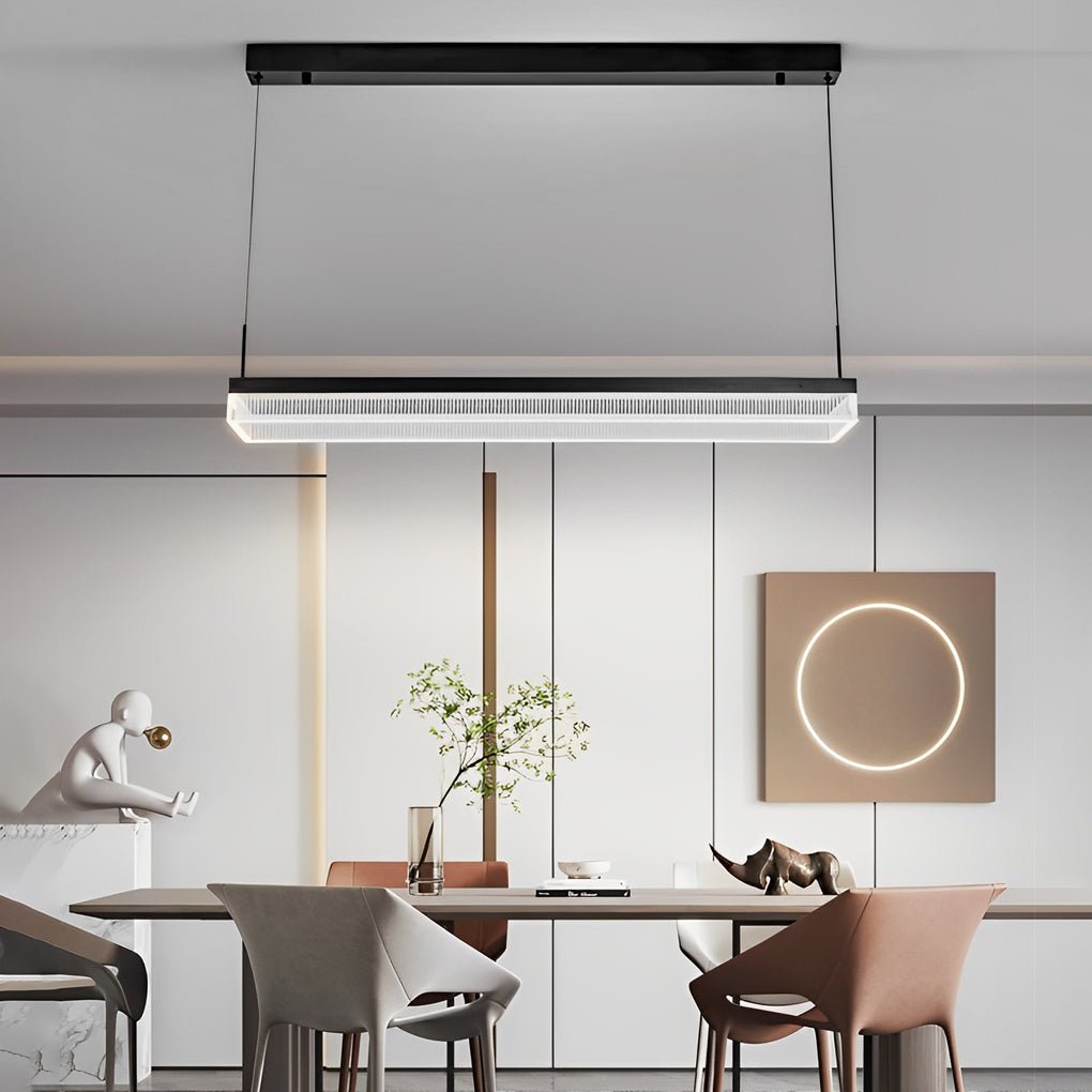 Rectangular Frame 3 Step Dimming Dimmable with Remote Modern Chandelier ...