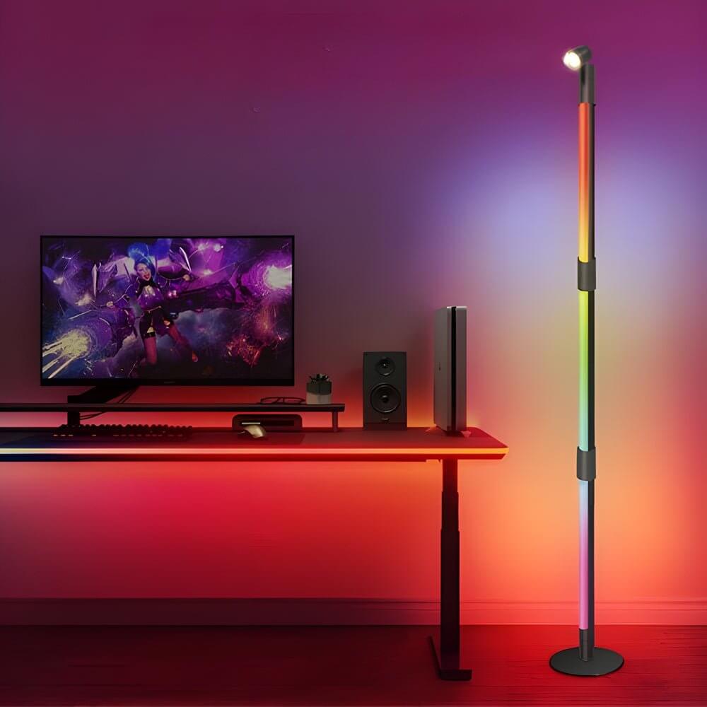 RGB Rotating Floor Lamp with Spotlight, Remote Control - Dazuma