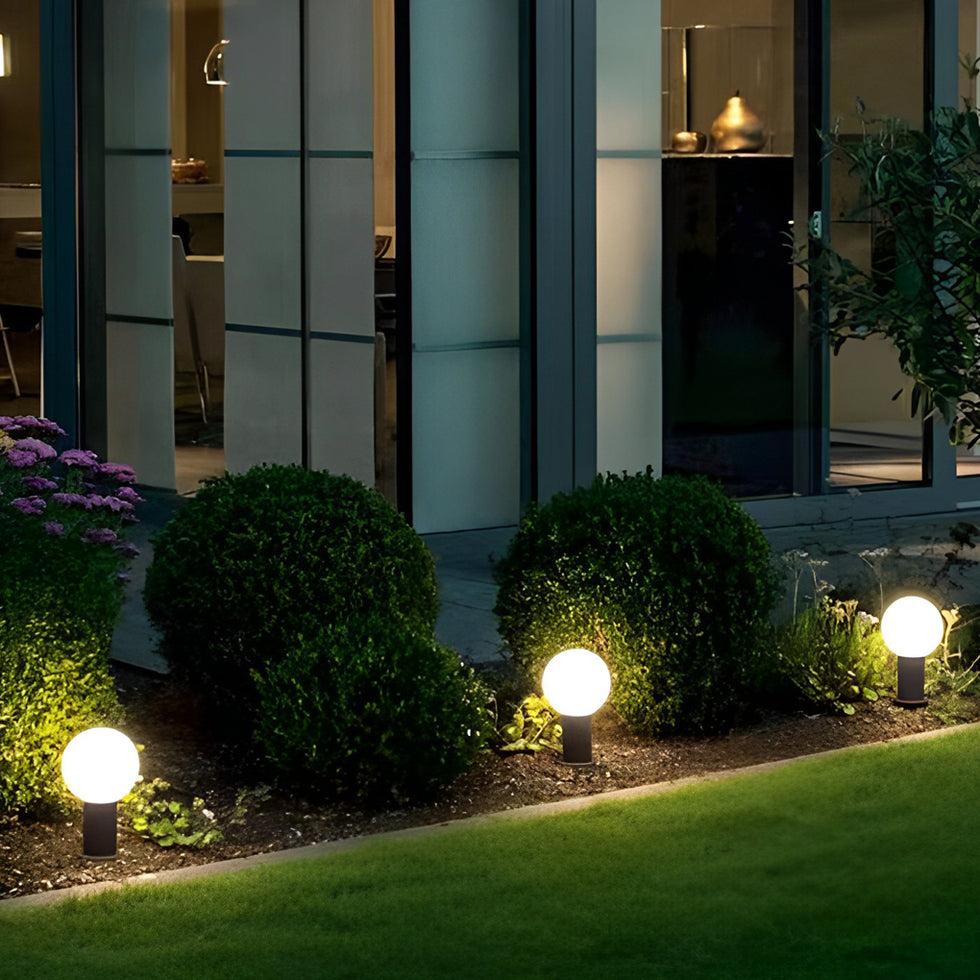 Round Bollard Lights Elegant Ball LED Pathway Stake Lights – Dazuma