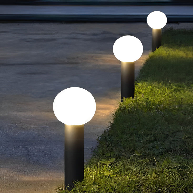 Round Bollard Lights Elegant Ball LED Pathway Stake Lights – Dazuma