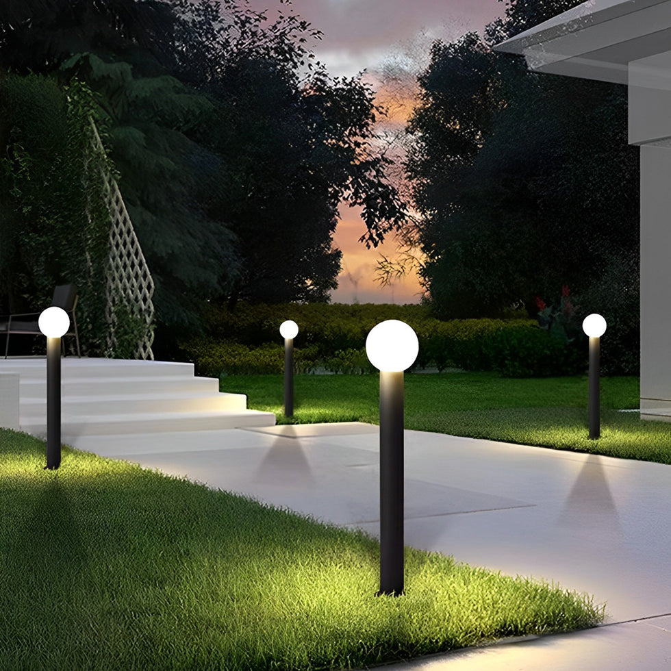 Round Bollard Lights Elegant Ball LED Pathway Stake Lights – Dazuma