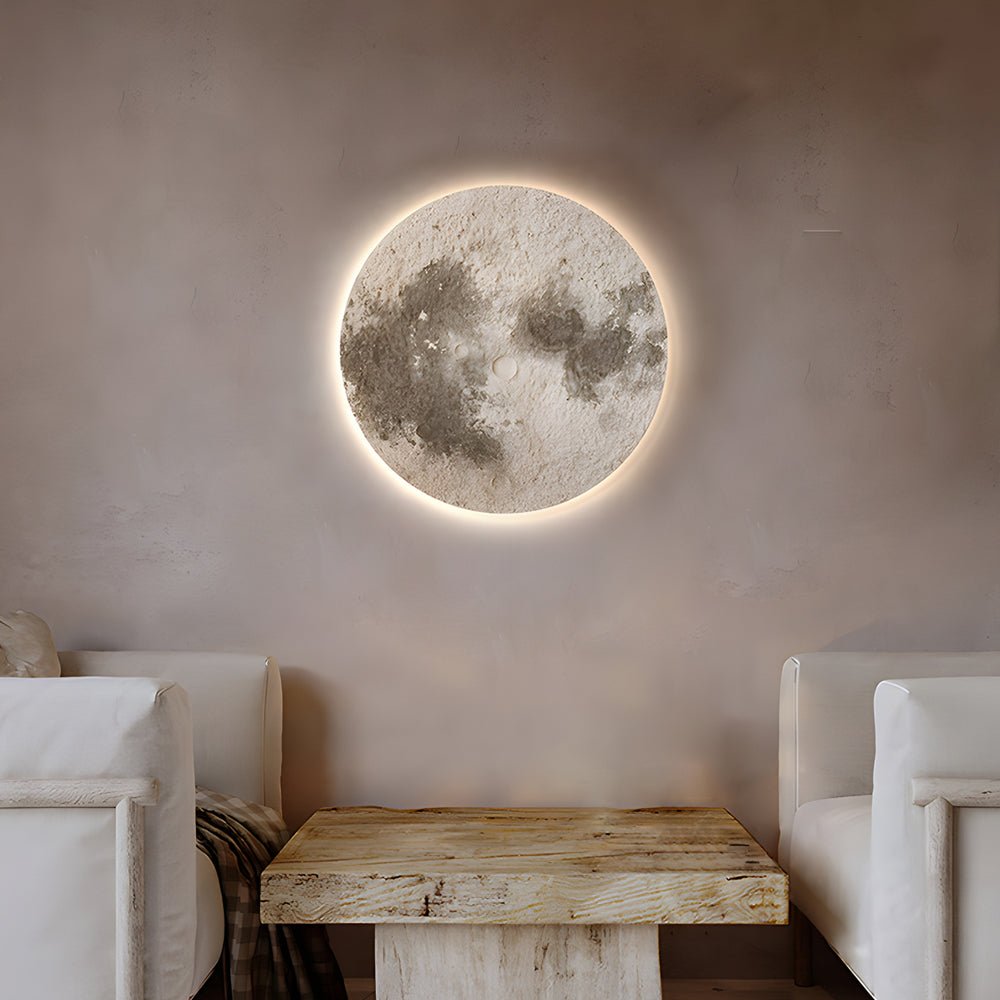 Round Moon 3D Sandstone Painting USB Voice Control Decorative Painting ...