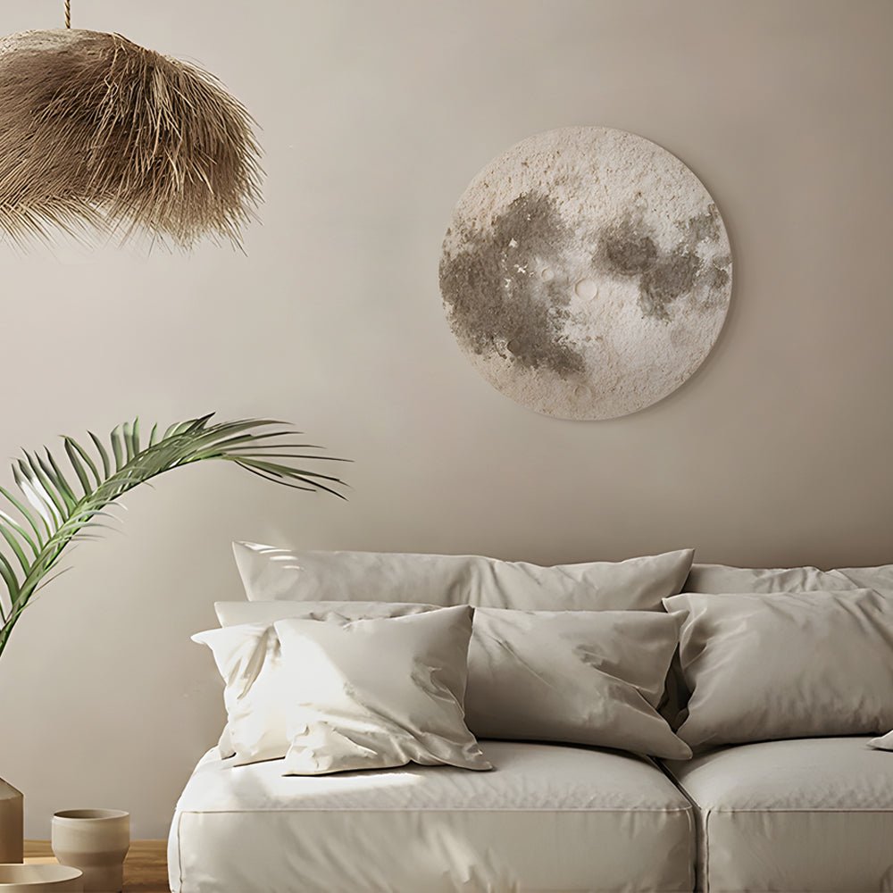 Round Moon 3D Sandstone Painting USB Voice Control Decorative Painting ...