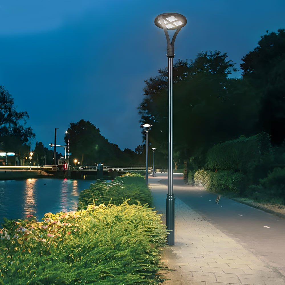 Round Waterproof LED Single/Two Arm Post Top Light - Dazuma