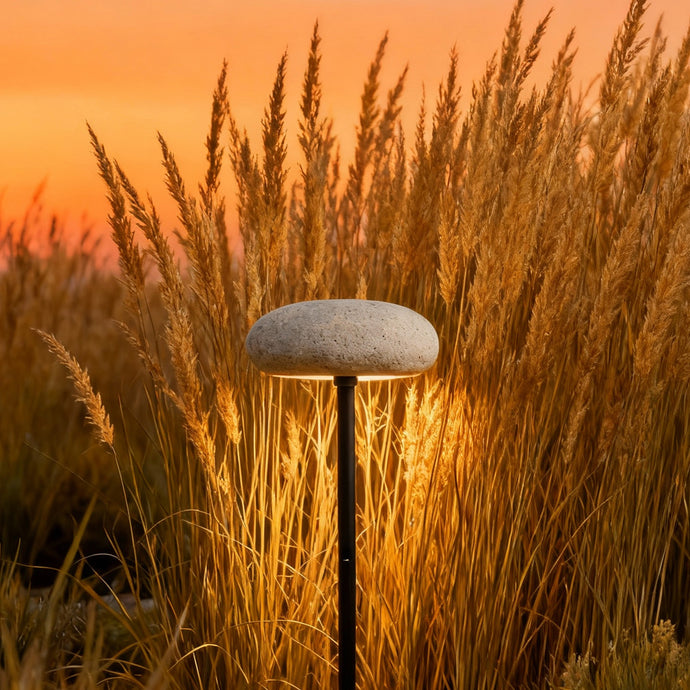 Mushroom Pathway Lights Grey Stone Garden Stakes – Dazuma