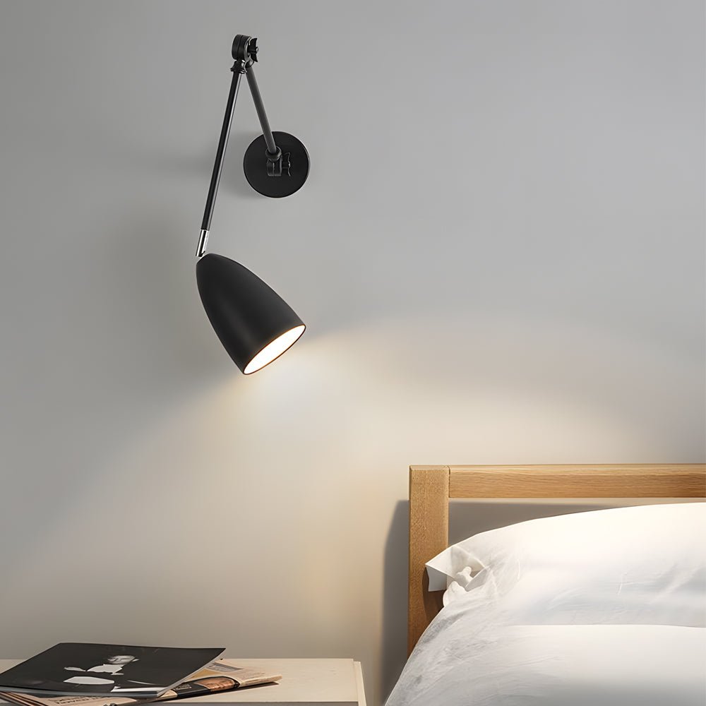 Swing Arm Wall Lamp Long 1 Bulb Rod Rocker Arm Wall Mounted Sconce with ...