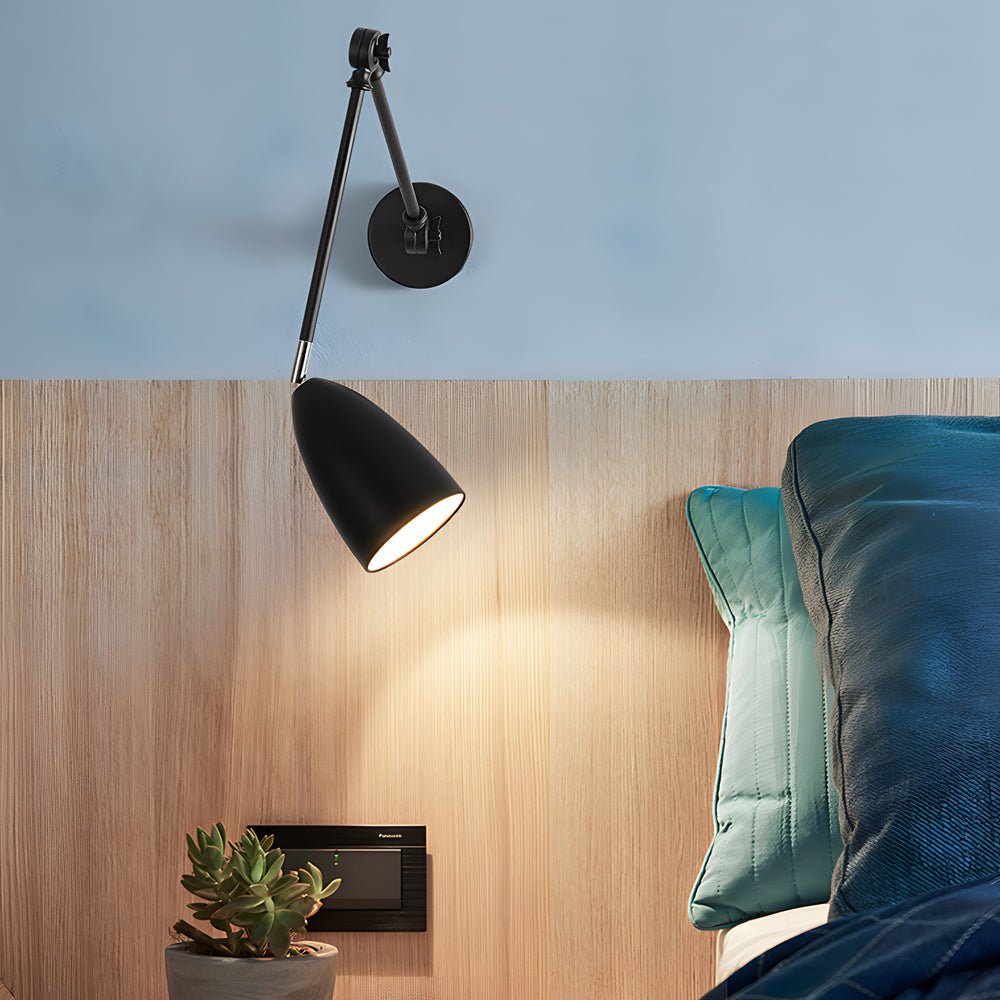 Swing Arm Wall Lamp Long 1 Bulb Rod Rocker Arm Wall Mounted Sconce with ...