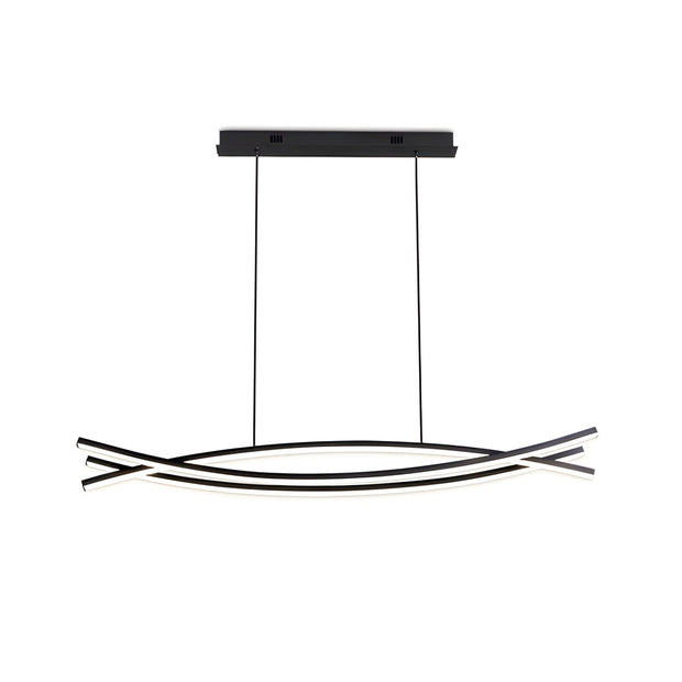 Wave Hanging Light Modern Black LED Kitchen Chandelier – Dazuma