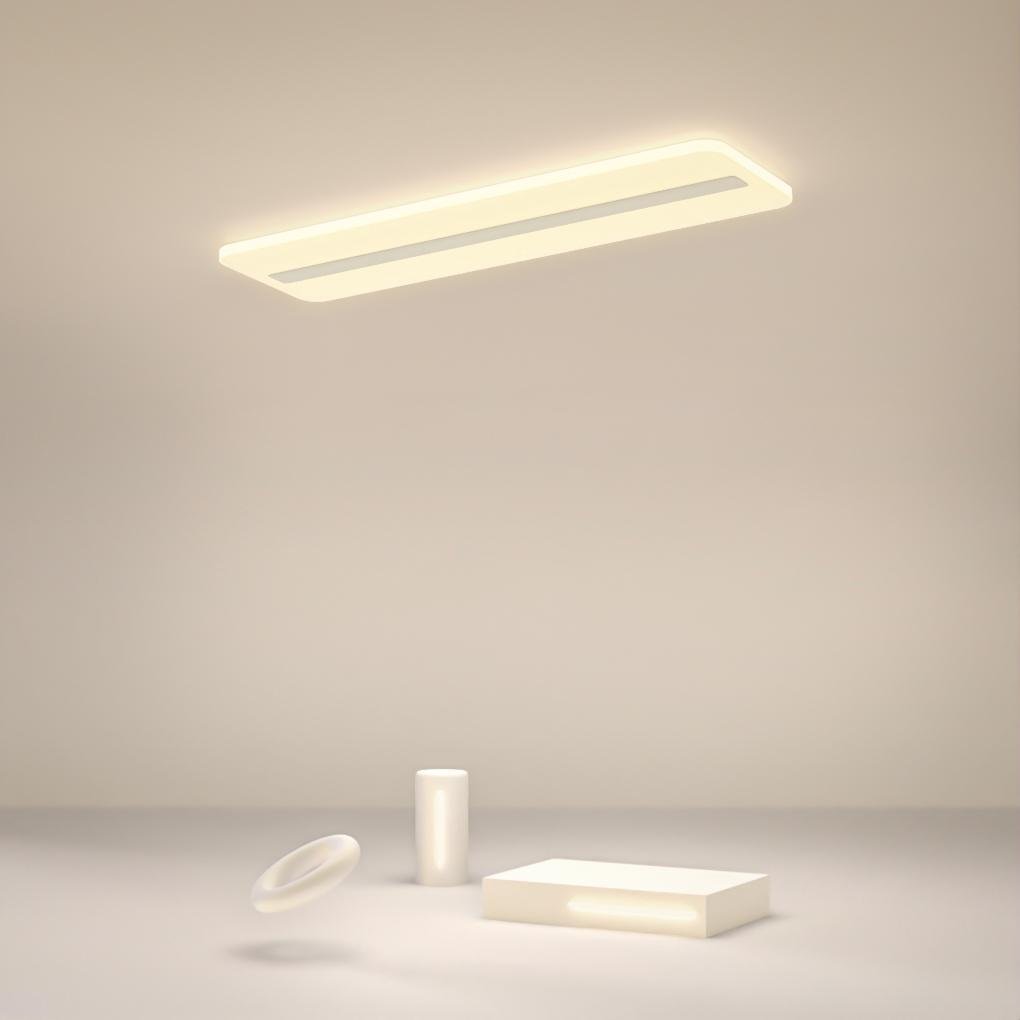 White 3 Step Dimming Rectangular Flush Mount Ceiling Light - Dazuma