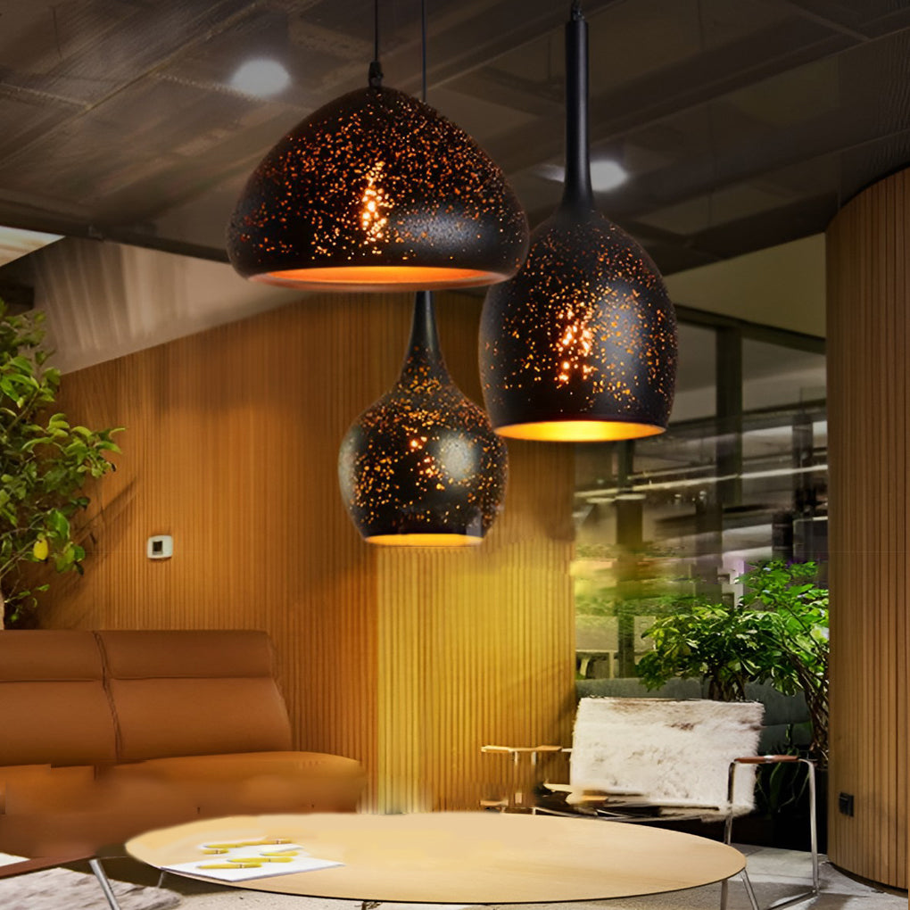 Creative Iron E27 Black Retro Industrial Pendant Light Hanging Ceiling ...