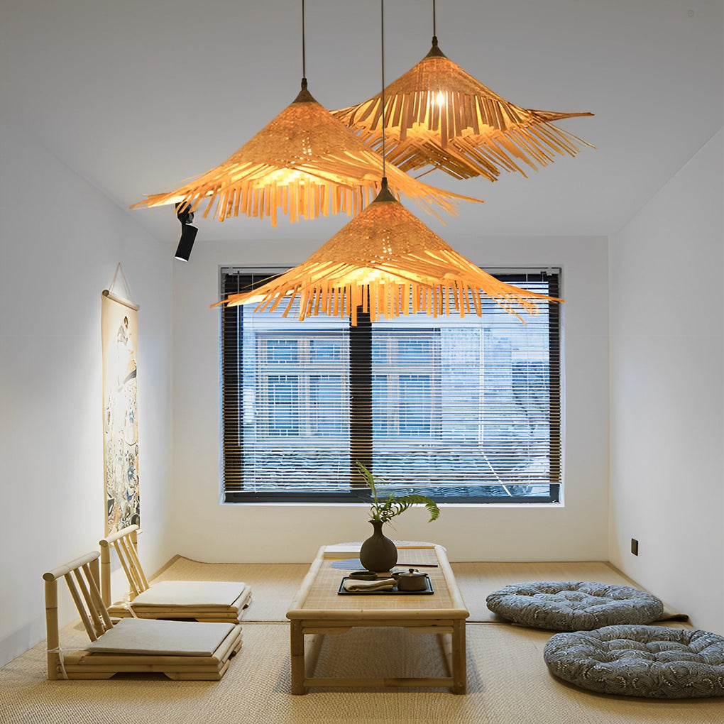Caribbean Infused Bamboo Woven Pendant Light Burlywood Kitchen Lighting ...