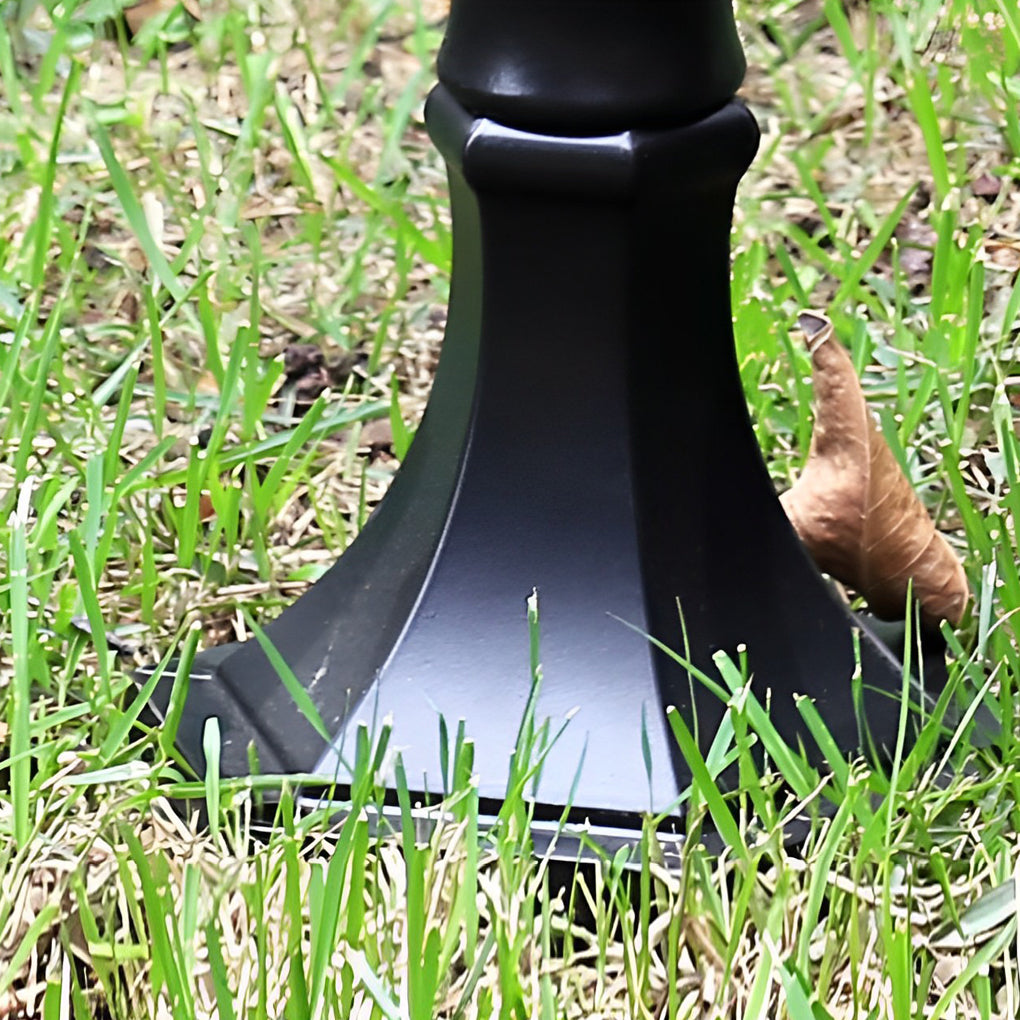 Elegant European-Style Black LED Outdoor Pathway Lamp Post - Dazuma