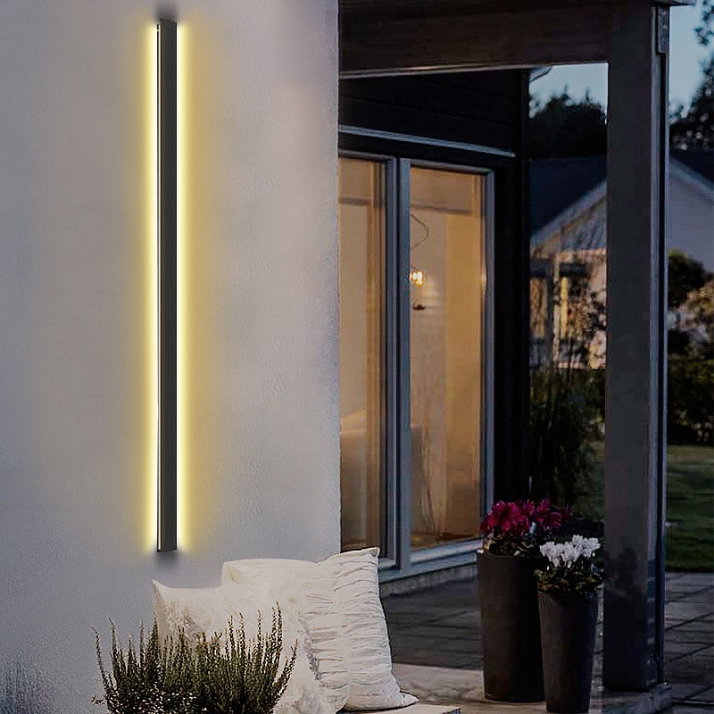 Long Linear LED Waterproof Black Minimalist Outdoor Wall Lights ...