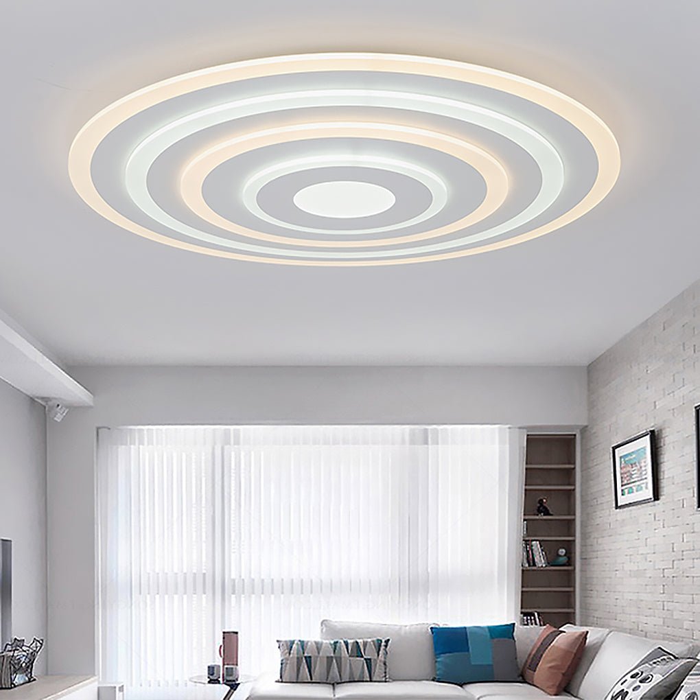 Concentric Circles Modern Flush Mount Light Dimmable LED Ceiling Lights ...