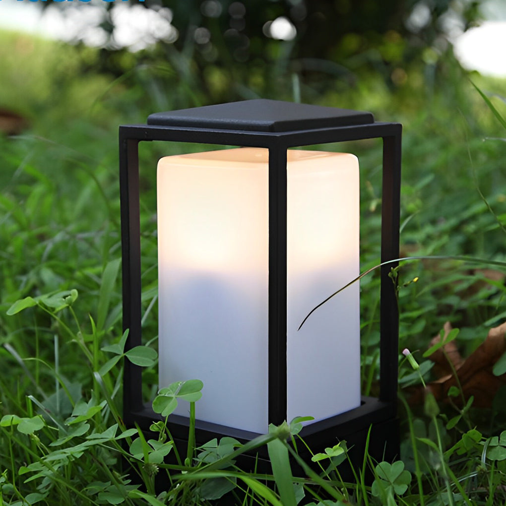 Aluminum Cubic Lawn Lantern 110V Low Voltage LED Waterproof Landscape ...