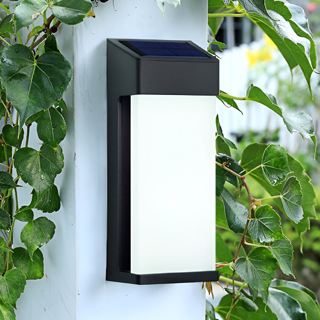 2 Pcs Rectangular LED Light-controlled Waterproof Outdoor Solar Sconce ...