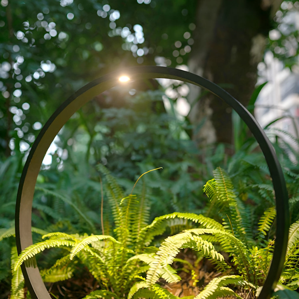 Elegant Circular COB Pathway Light Modern Black Ring Design - Dazuma