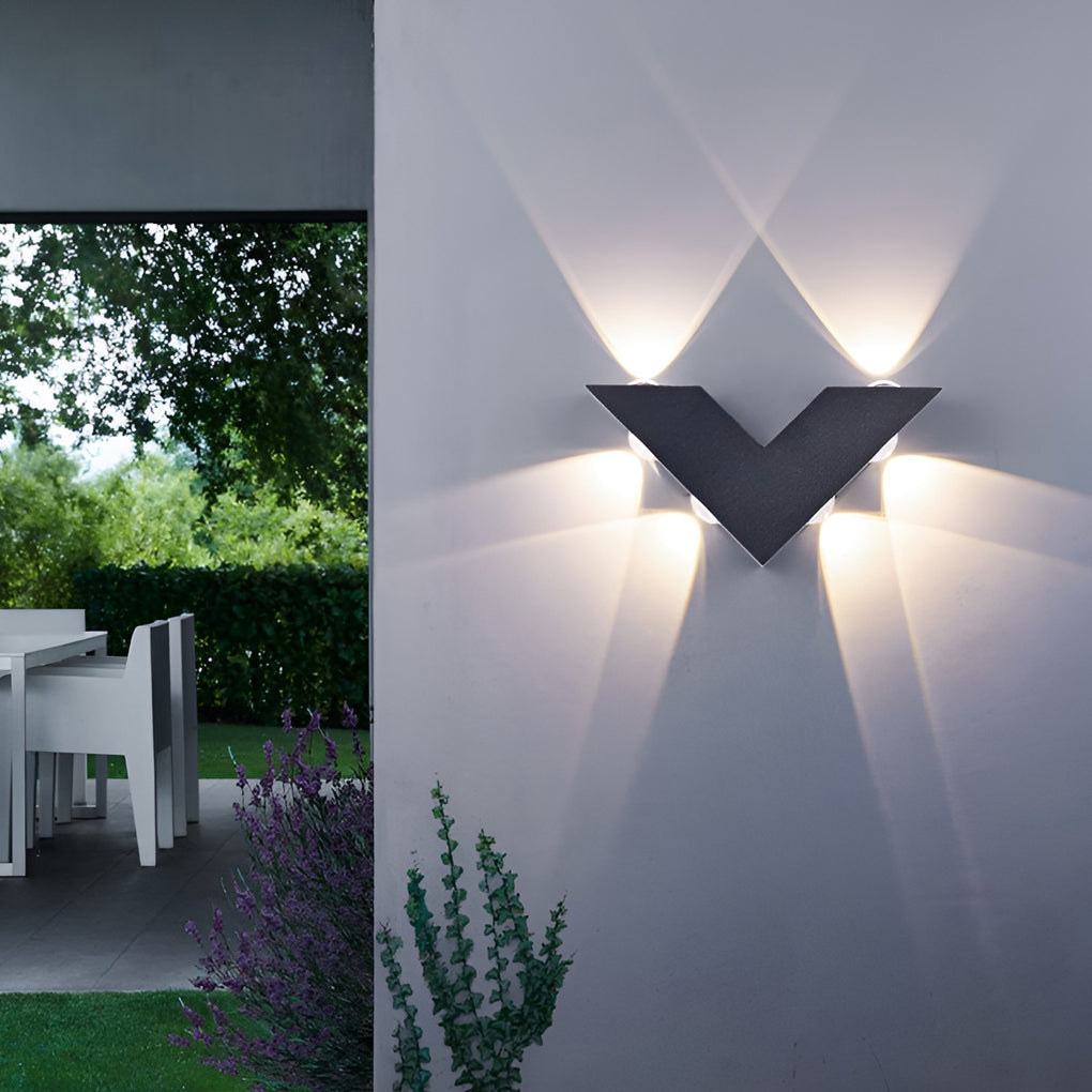V-shaped Waterproof LED Black Modern Outdoor Wall Lamp Wall Washer ...