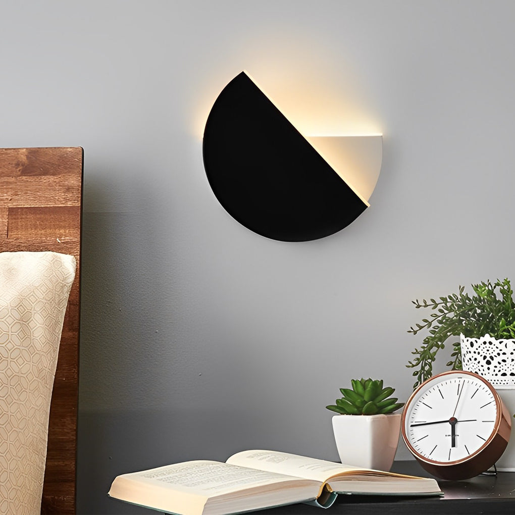 Creative Circular 350° Rotatable LED Black Nordic Wall Sconces Lighting ...