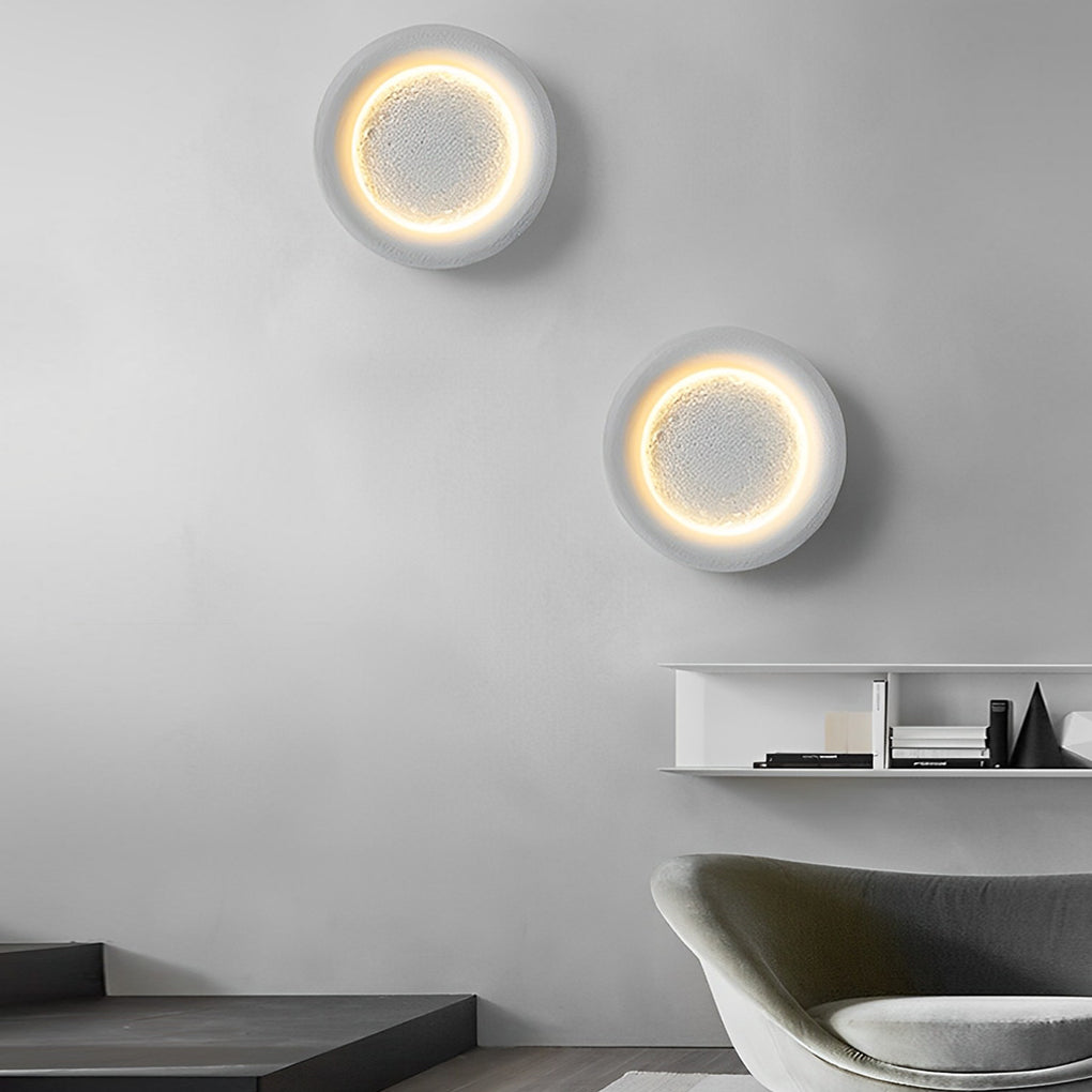 Creative Resin Round Moon LED Nordic Wall Lamp Wall Sconce Lighting ...