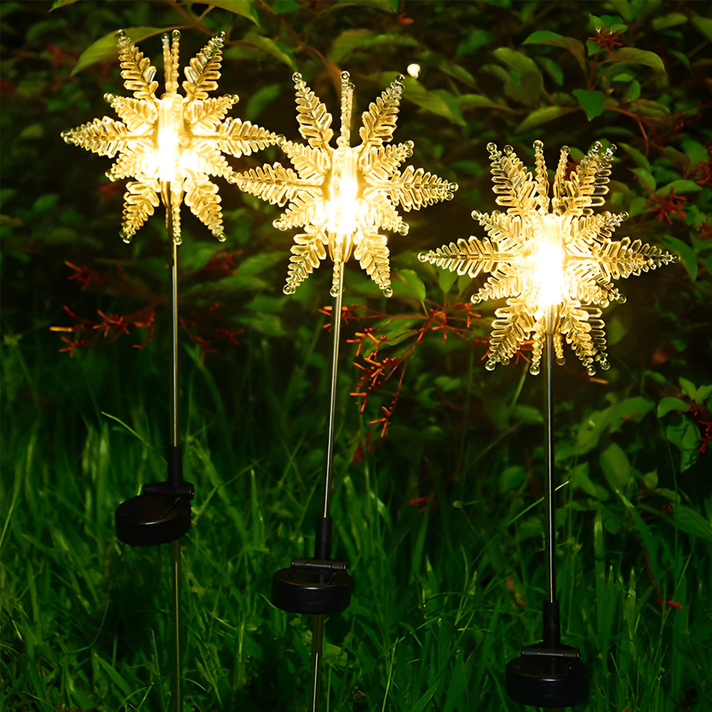 Acrylic Solar Snowflake Lawn Lights 2PCS Set for Festive Outdoor ...