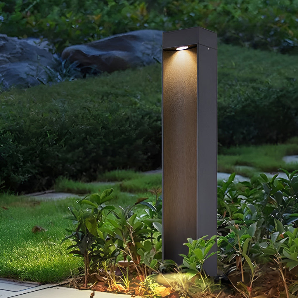 Modern 5W LED Black Outdoor Lawn Light with Open Front & Energy ...