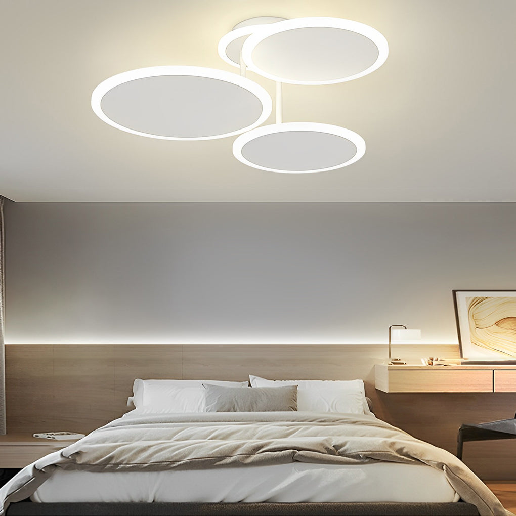 2/3/6 Round Three Step Dimming LED Matte White Nordic Ceiling Lights ...