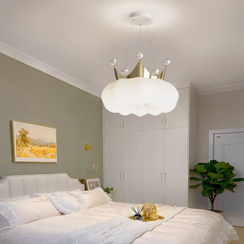 Clouds Crystal Crowns LED Three Step Dimming Ins Modern Chandelier ...
